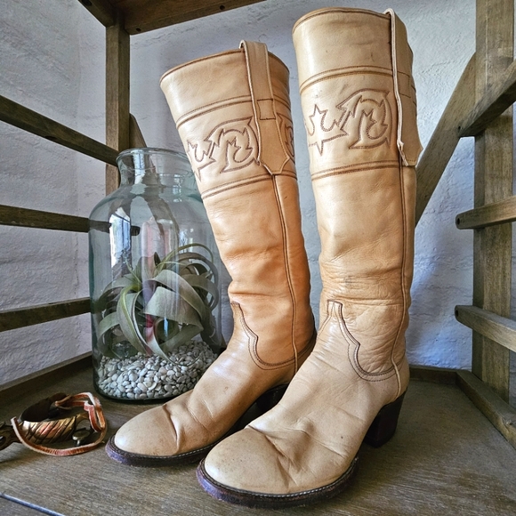 Larry Mahan | Shoes | Vtg Larry Mahan Tall Leather Western Boots ...